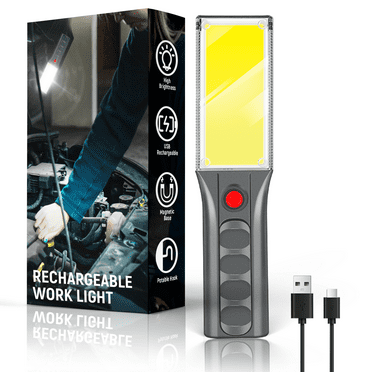 Hyper Tough 600 Lumen Hand Held Rechargeable Work Light,Yellow,Black ...