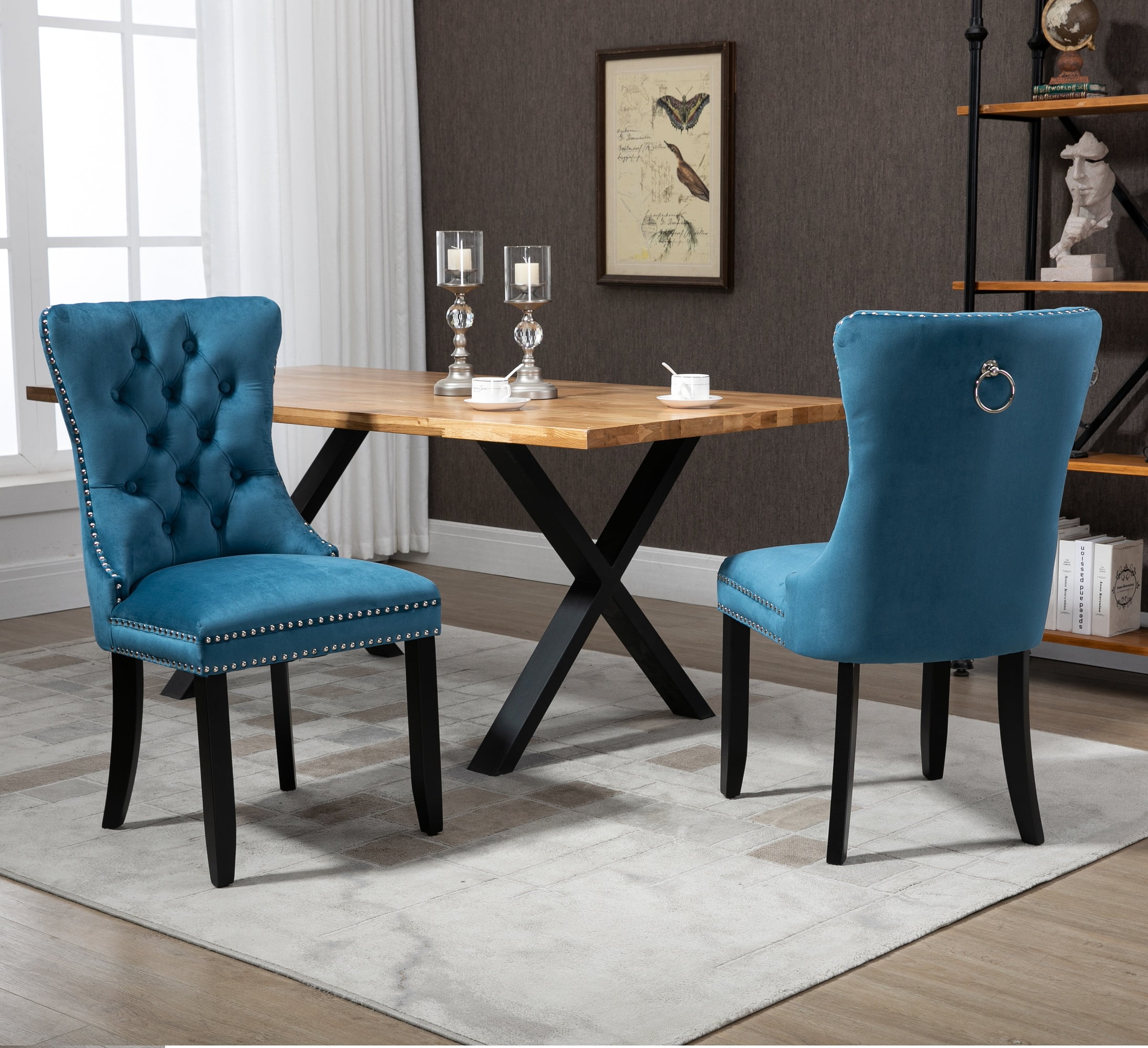 Tufted Dining Chair, Contemporary Velvet Chairs for Dining Room ...