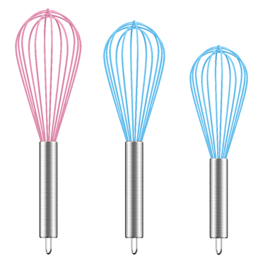 Gyedtr Classic Silica Gel Wooden Handle Whisk 8-Inch Milk Mixer Kitchen ...