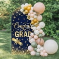 Arch Backdrop 6 Ft, Navy Blue Golden Graduation Spandex Stretch Fitted ...