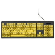 Large Print Computer Keyboard, high Contrast Yellow Keys, Large Print ...