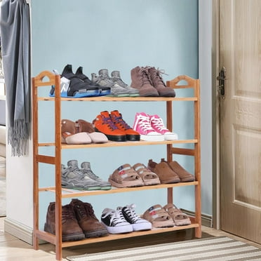 Zimtown 6 Tier Natural Wood Bamboo Shelf Entryway Storage Shoe Rack ...