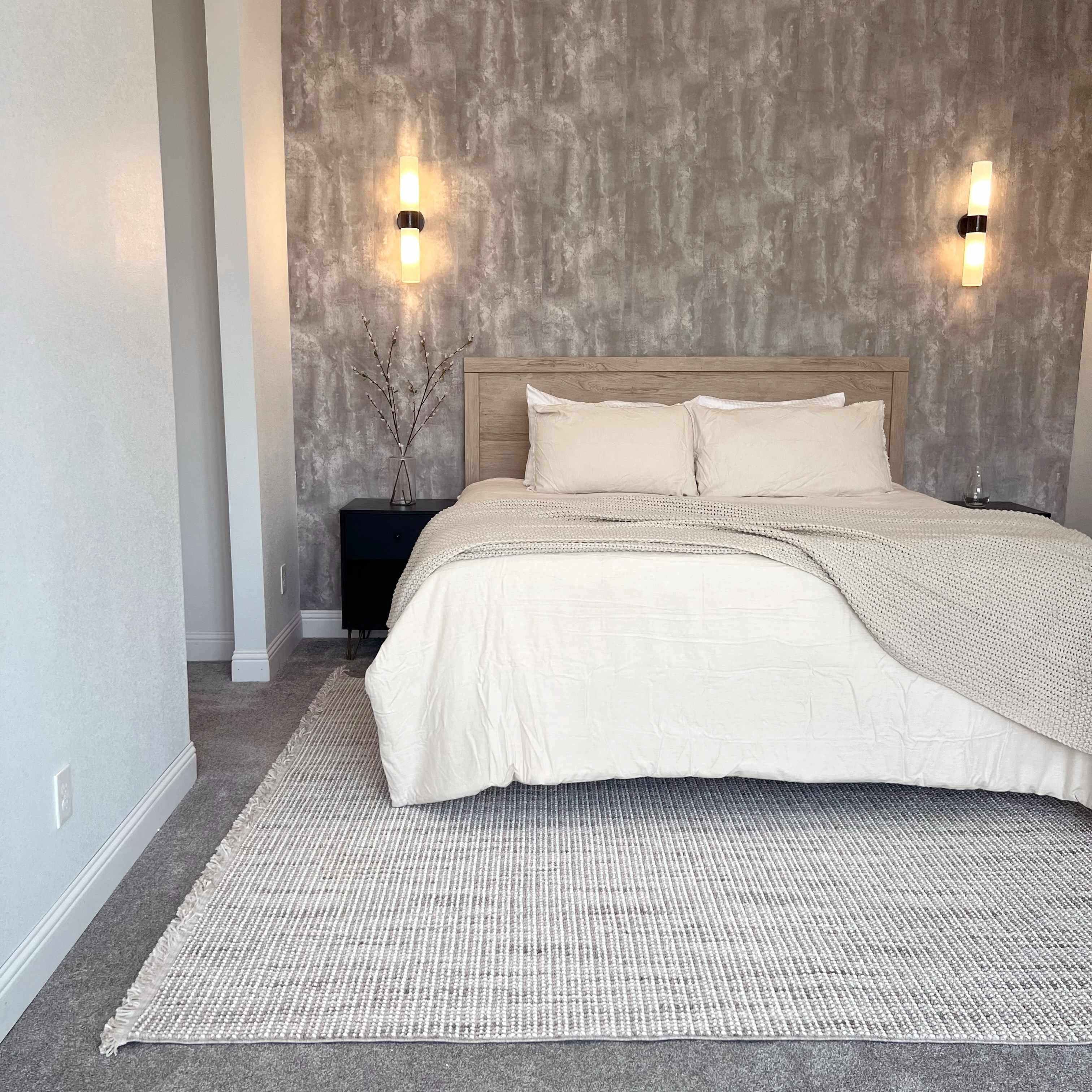 Hauteloom Gowan Living Room, Bedroom Farmhouse Area Rug - Natural Solid ...