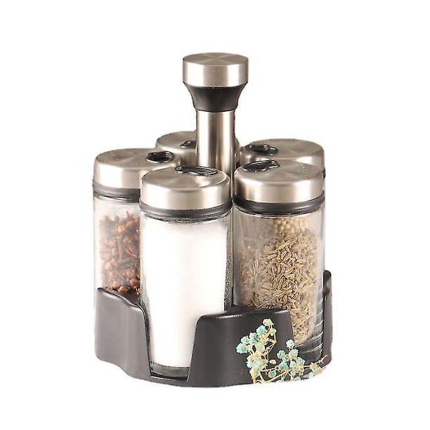 Wabjtam 5-jar Revolving Spice Rack Organizer, Spices And Seasonings ...