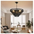 24 Inch Rustic 8-Light Hemp Rope Chandelier, Boho Farmhouse Pendant ...