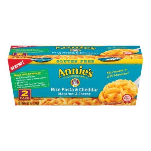 Annies Homegrown Rice Pasta And Cheddar Microwavable Mac And Cheese Cup
