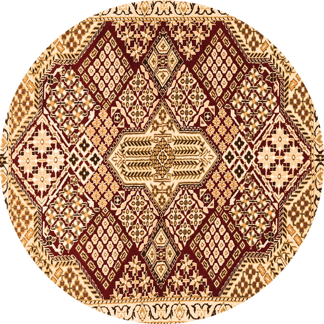 Ahgly Company Indoor Round Persian Orange Traditional Area Rugs, 8 ...