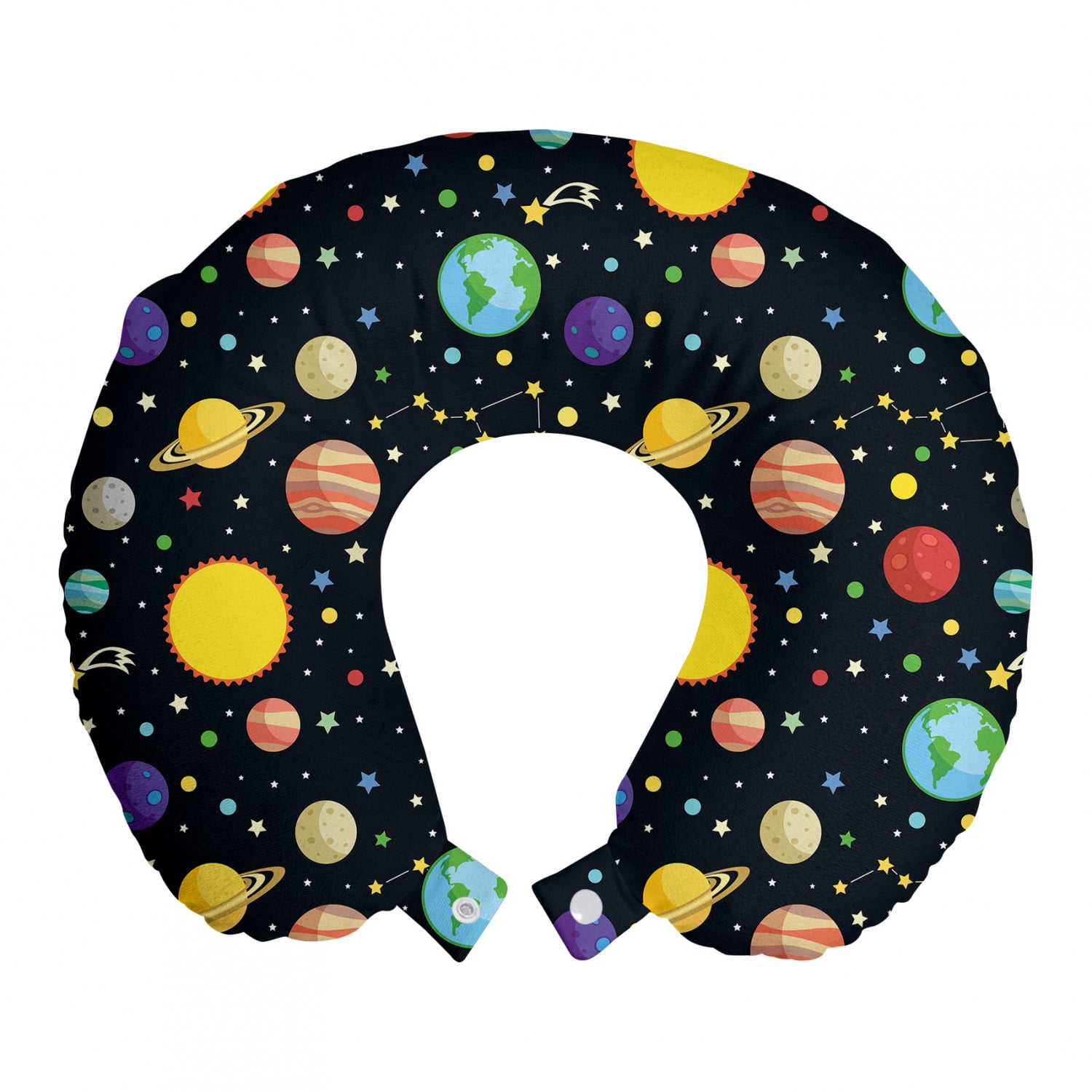 Space Travel Pillow Neck Rest, Comets and Constellations Stars with ...