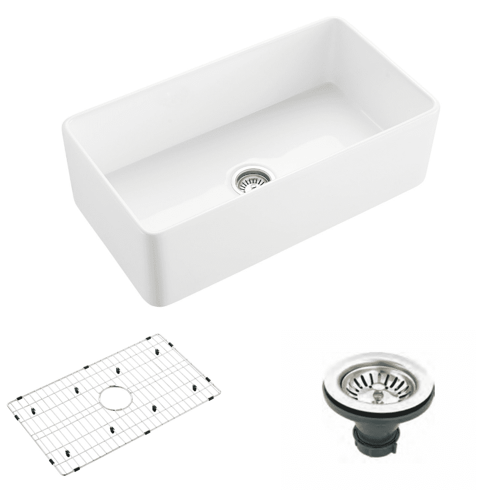 SHOPPINGDETANGLED 36-Inch Fireclay Farmhouse Kitchen Sink - Single Bowl ...