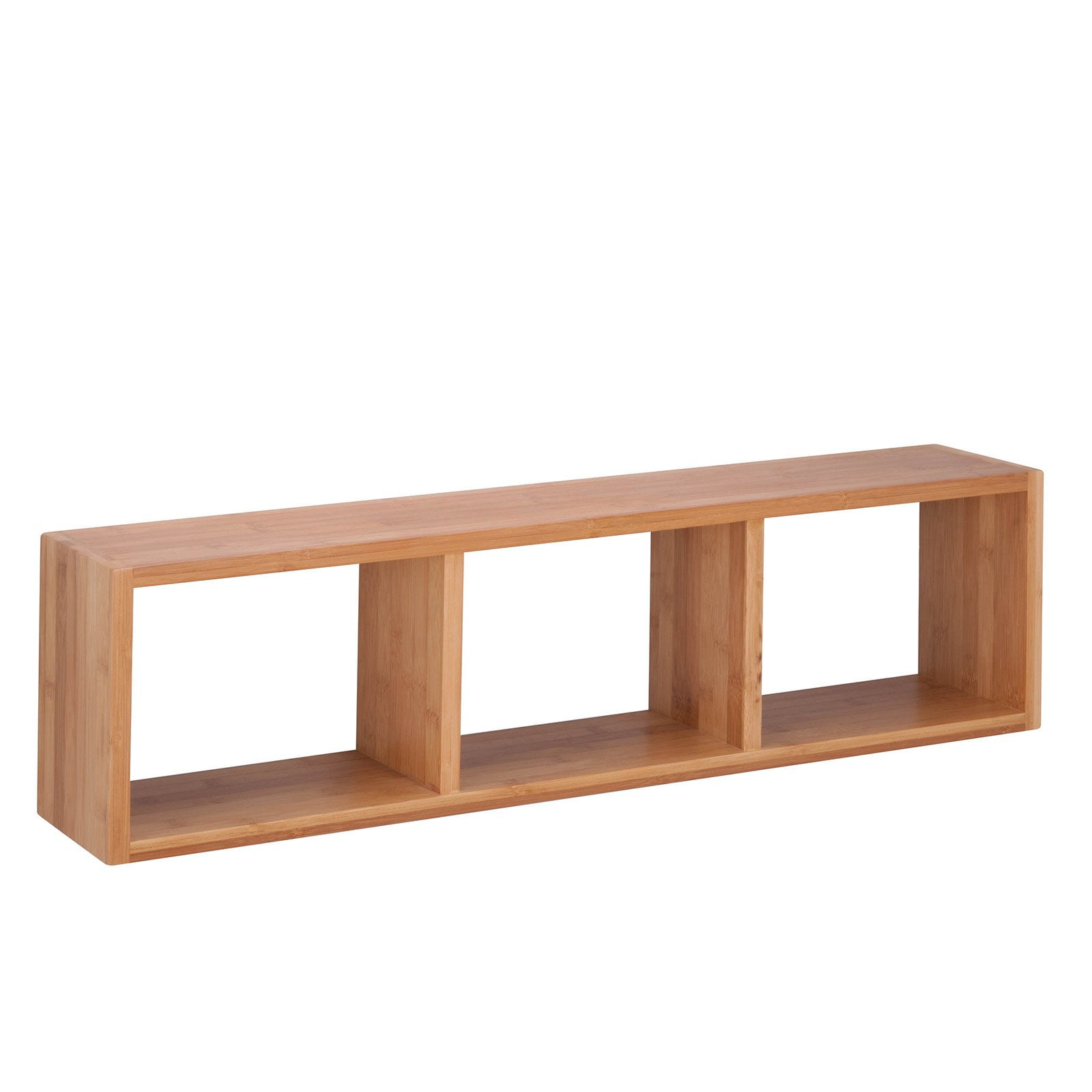 Honey Can Do Triple Cube Wall Shelf with 15lb Capacity, Bamboo ...