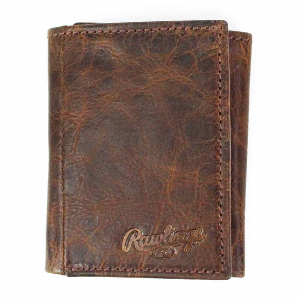 Rawlings Origins RW80003-001 Men's Tri-Fold Leather Wallet & Card ...