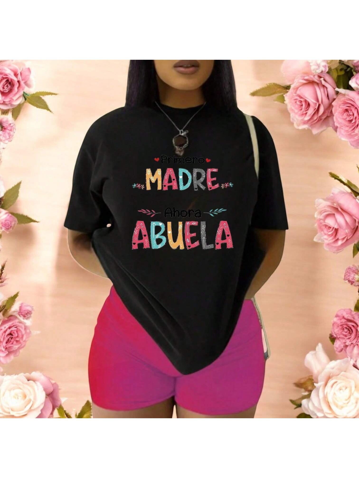 Playera De Primero Madre, Ahora Abuela – Regalo con Amor para Súper Abuelas Color Negro Talla ...