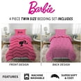 Barbie Kids Twin Bed-in-a-Bag, Comforter and Sheets, Pink Chevron ...