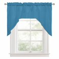 Blue Swag Curtain Valance for Windows, Solid Color Swag Curtains Drapes ...