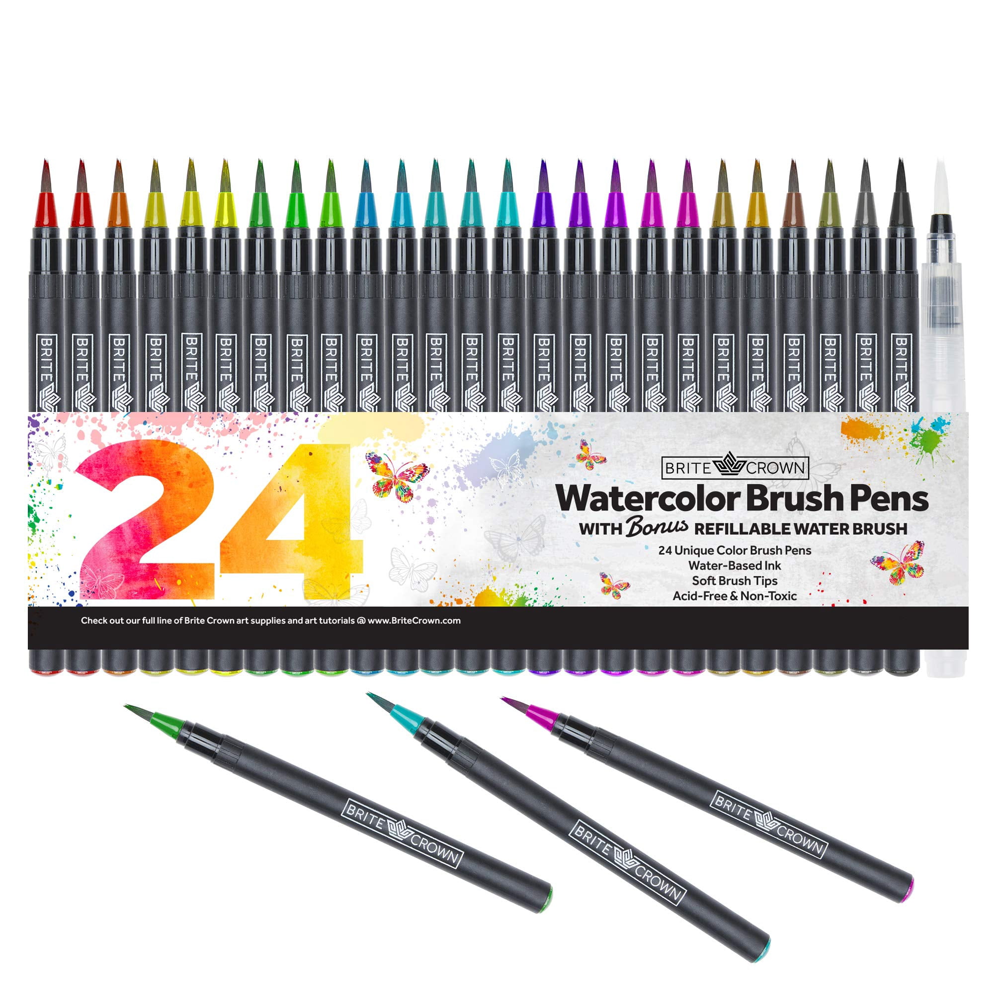 Watercolor Pen Set 24 Watercolor Brush Pen Markers - Kit Includes ...