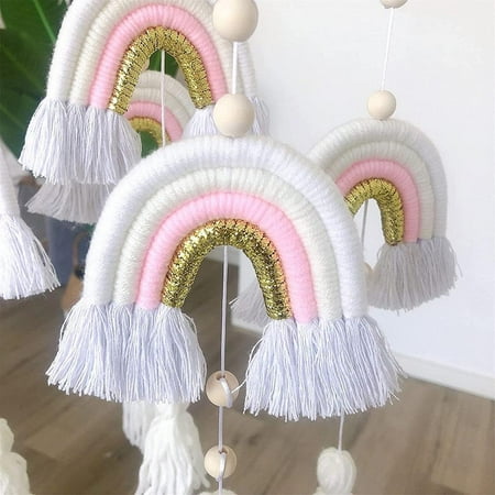 Mobile Baby Cot Mobile Wind Chime Rattle Toy Macrame Rainbow Newborn ...