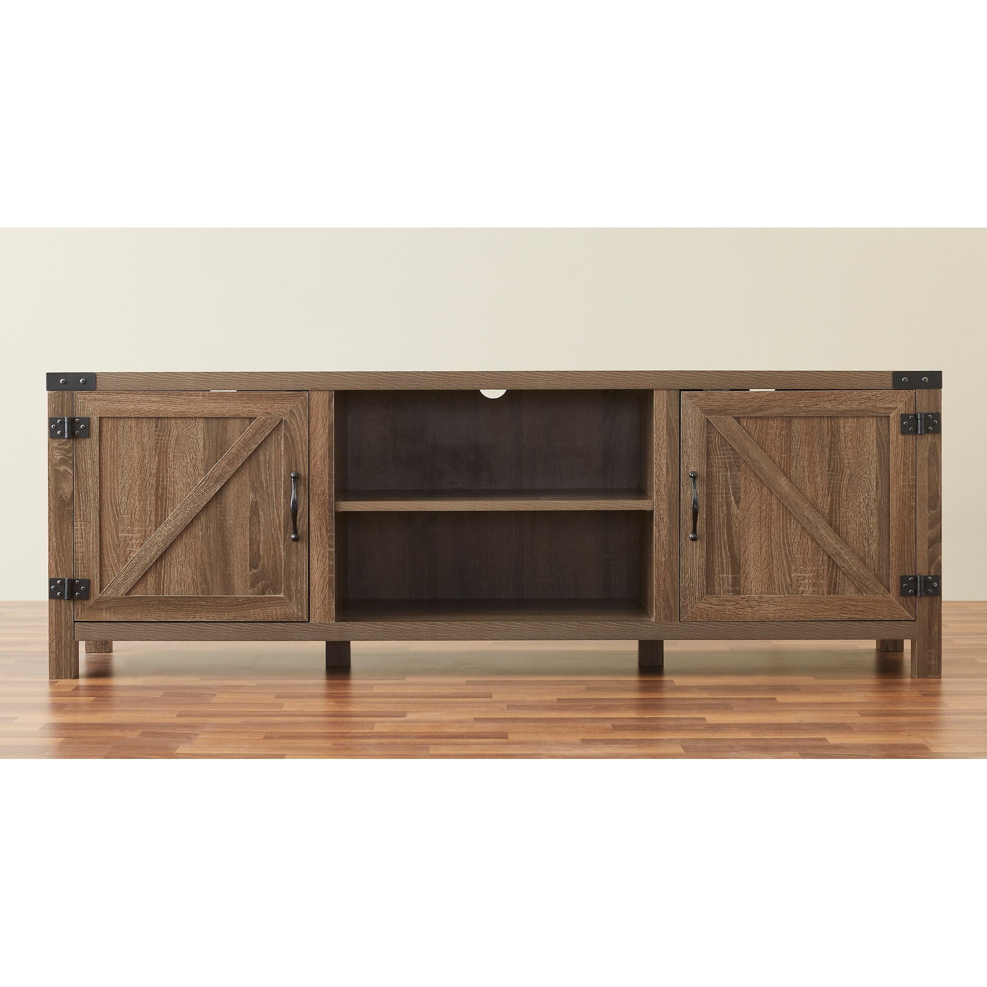 ModArte Rustic Farmhouse 70-inch Barn Door Media Console TV Stand - 70 ...