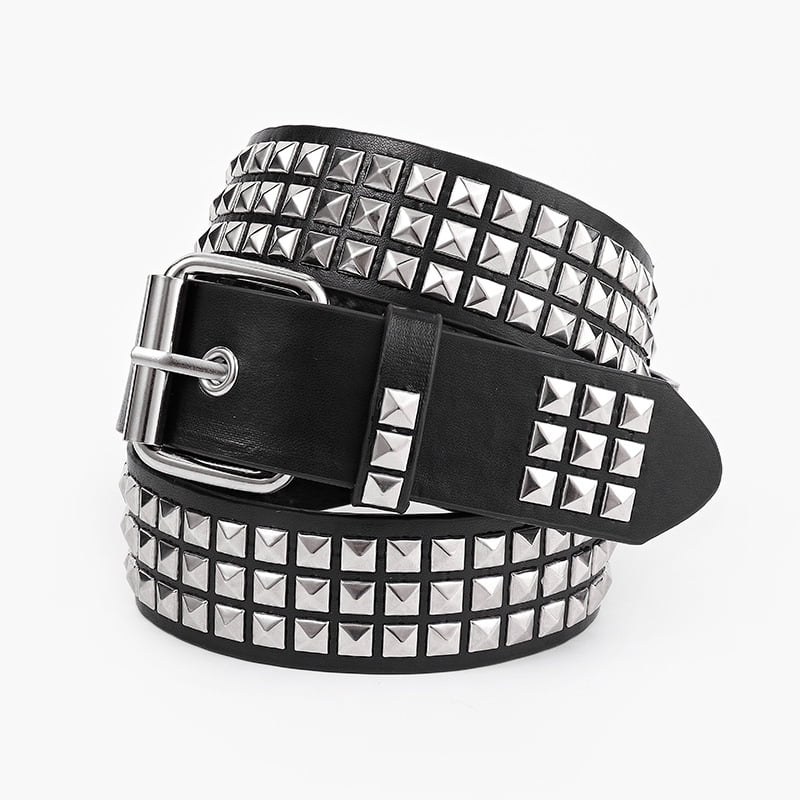 Click here for Xiao Hua Punk Leather Belt women Men Goth Pyramid... prices