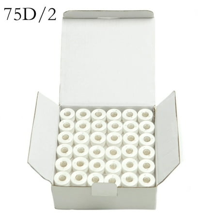 144X White L-Shaped Coreless Bobbin Thread 75D/2 Embroidery Thread ...