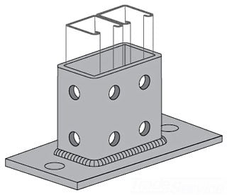 Power-Strut PS 2064, Channel Post Base, Ps 2064 Double Column Post Base ...