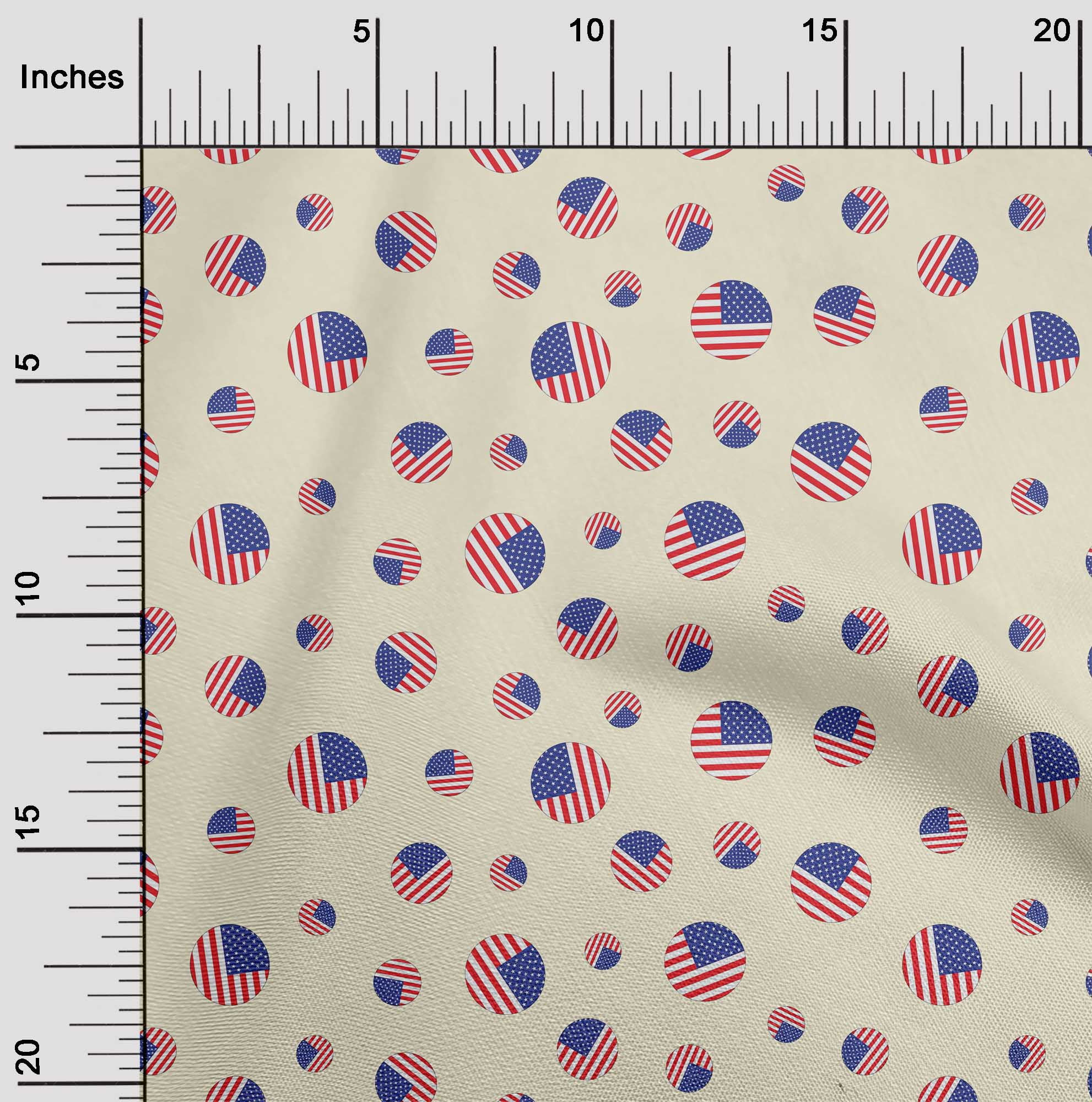 oneOone Viscose Jersey Fabric USA Flag Circles Country Flag Print ...