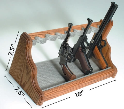 Liberty 8 Gun Oak Pistol Rack Silver 2414-002 - Walmart.com