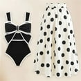2024 Black White Retro One Piece Swimsuit Women Bow Tie Swimwear With