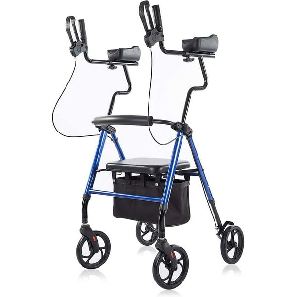 ELENKER Stand Up Folding Rollator Walker, Aluminum Upright Rollator ...