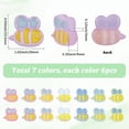 42Pcs 7 Colors Transparent Acrylic Beads with Enamel Frosted Bee Mixed ...
