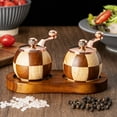 Checkerboard Hand Crank Salt and Pepper Grinder Set Fashion Manual ...