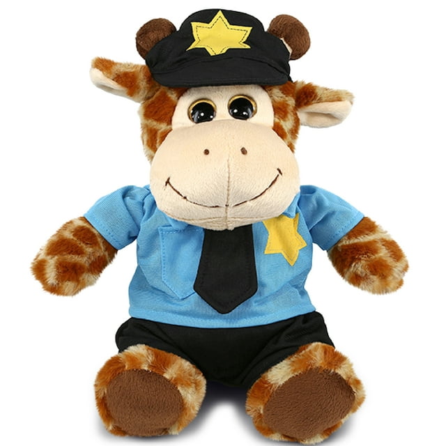 DolliBu Sitting Giraffe Police Officer Plush Toy - Super Soft Giraffe ...