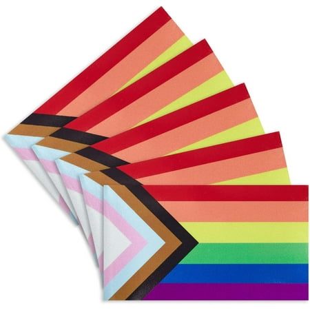 5 Pack Progress Pride Flag Decal - Rainbow Transgender Lesbian LGBT ...