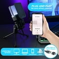 USB Gaming Microphone, X1S RGB Wired Microphone for PC Computer ...