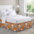 King Bed Skirt 16 Inch Drop, Orange Gradient Oil Painting Style Easy ...