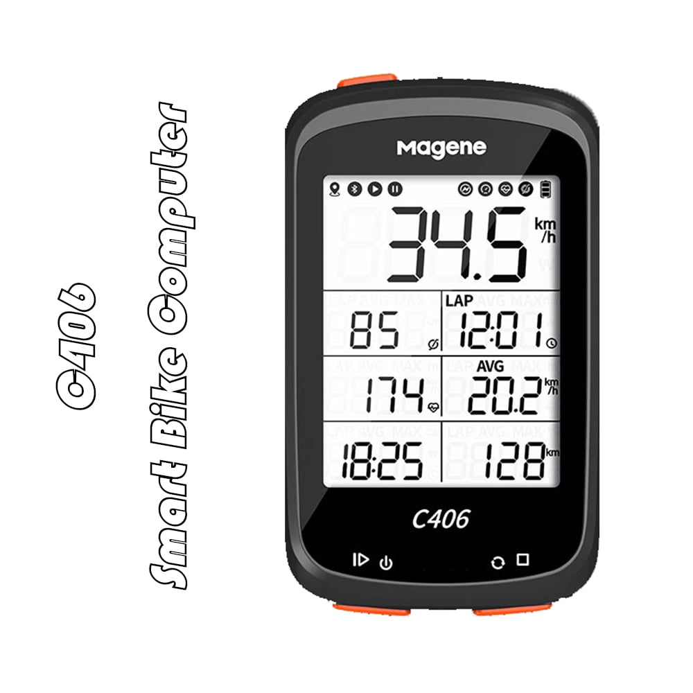 Magene C406 Bicycle Computer Wireless GPS Speedometer Odometer 2.5 Inch ...