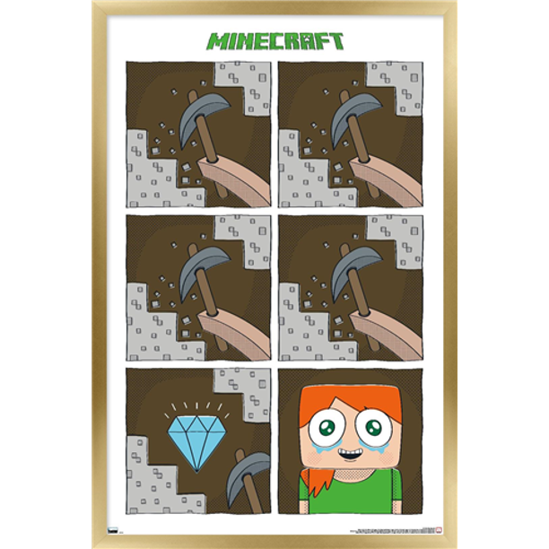Minecraft - Simple Comic Alex Cry Wall Poster, 22.375" x 34" Framed ...