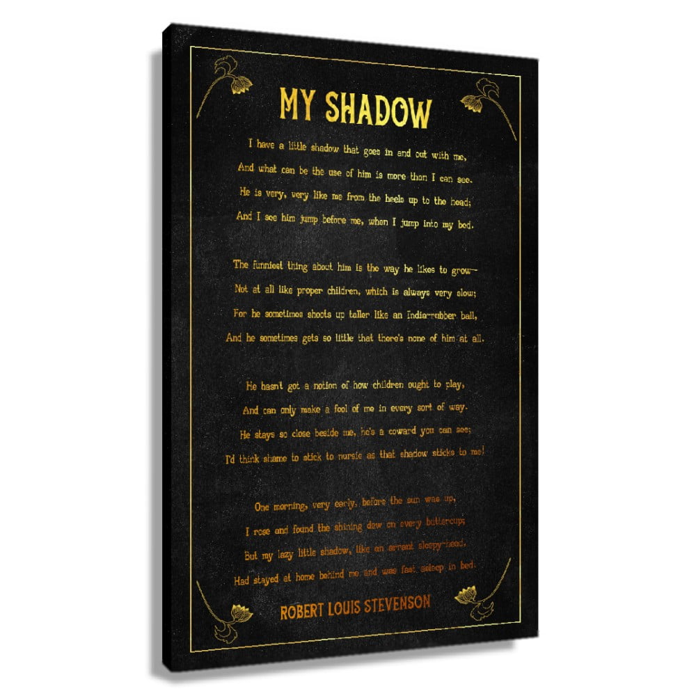 My Shadow Poem Wall Decor Robert Louis Stevenson Quote Wall Art Poetry ...