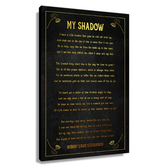 My Shadow Poem Wall Decor Robert Louis Stevenson Quote Wall Art Poetry ...
