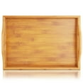 Bamboo Wooden Serving Tray with Handles for Home, Breakfast in Bed ...