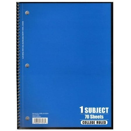 Notebook, College Ruled, 70 Sheet, Colors May Vary | Walmart Canada