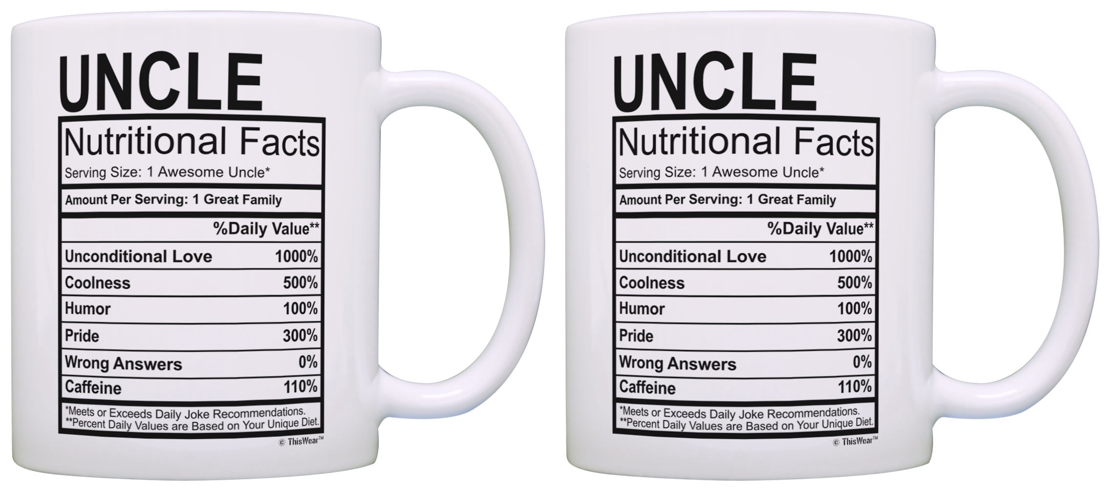 ThisWear Birthday Gifts for Uncle Nutritional Facts Label Gift Ideas ...