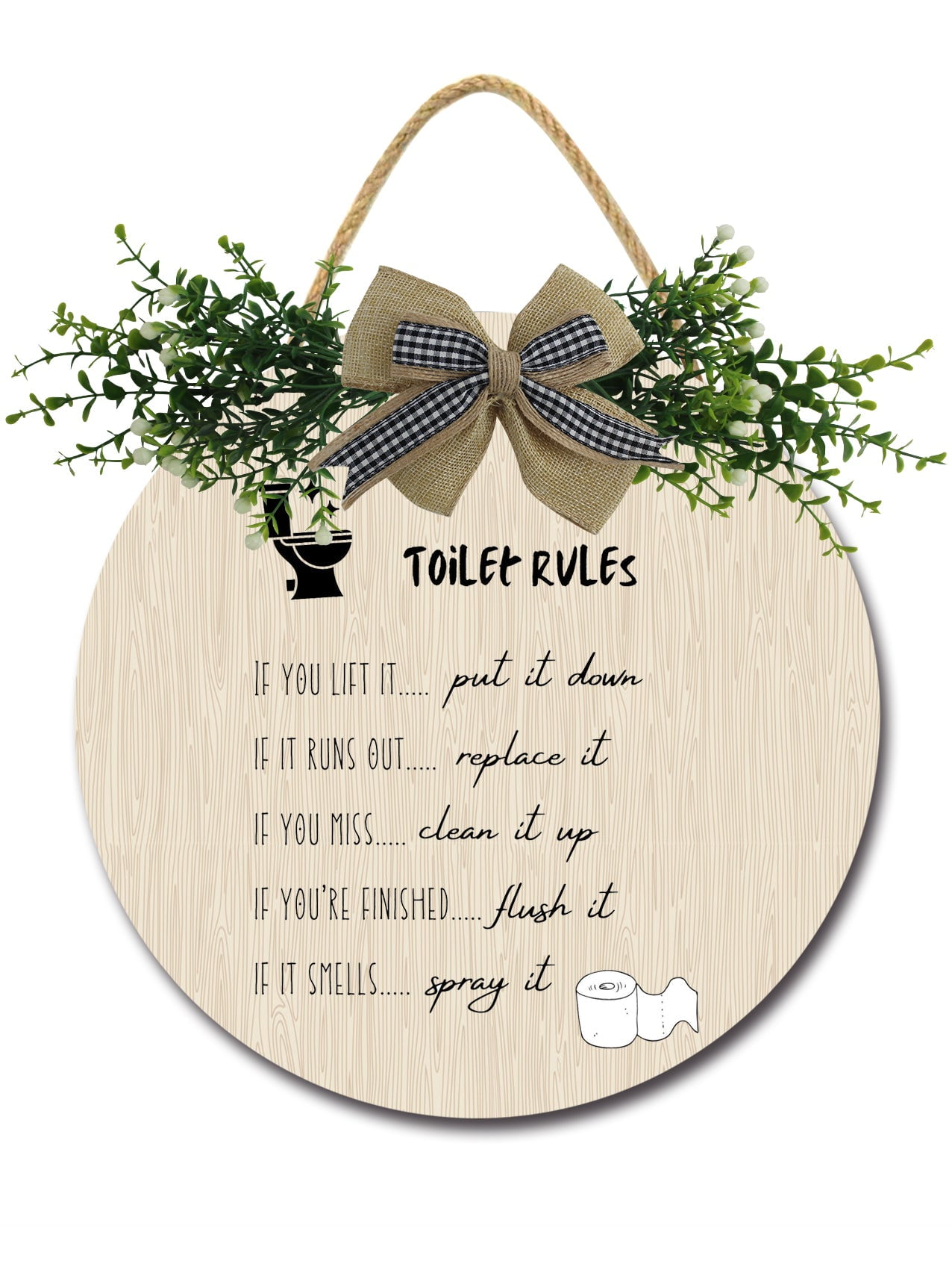 Eveokoki Toilet Rules Signs for Bathroom Decor- Modern Farmhouse ...