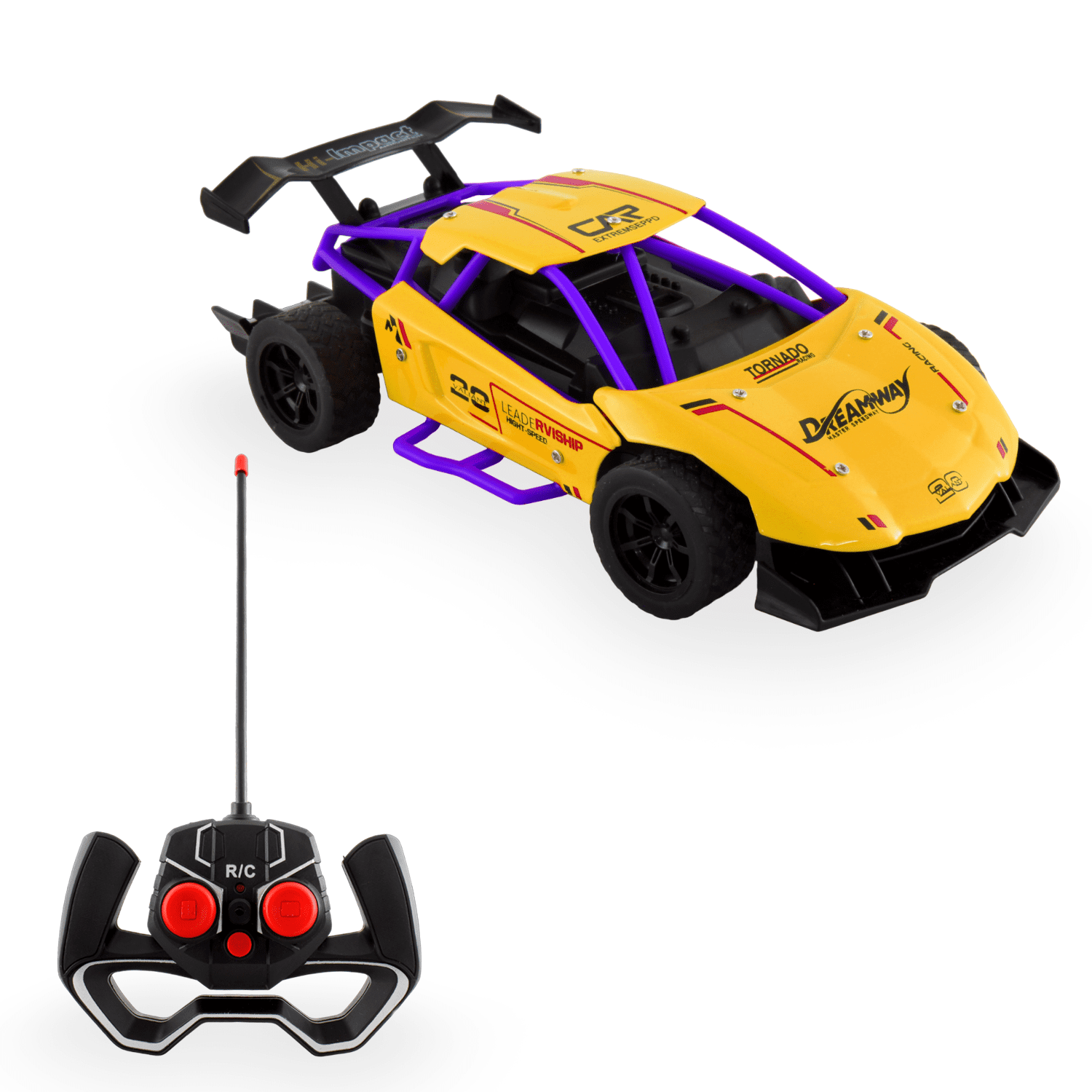 Carro de Control Remoto de Alta Velocidad Metal Escala 1:18 amarillo ...