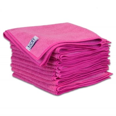 Buff Pro Multi-Surface Microfiber Towel - 12 Pack - Large 16"x16" -Pink ...