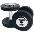 105 - 125 lb. Pro Style Black Cast Iron Round Dumbbell Set w/ Straight ...