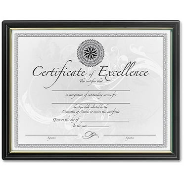 DAX Two-Tone Document Frame, Wood, 8.5 x 11, Black with Gold Leaf Trim ...