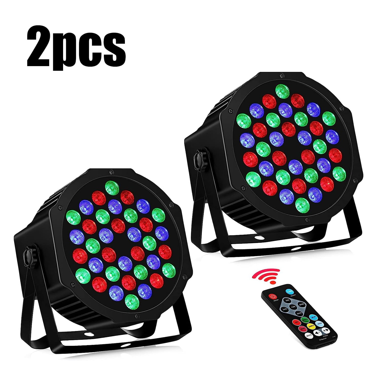 Two Pieces 36W LED Stage Lights RGB DJ LED Par Light Remote&DMX ...