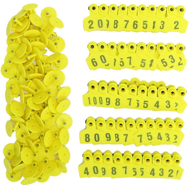 No.001?100 Farm Pig Ear tag, Livestock Ear tag Label Set, Poultry ...