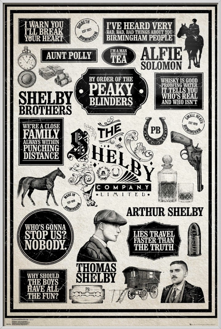 Peaky Blinders - Framed TV Show Poster (Infographic) (Size: 24" X 36 ...