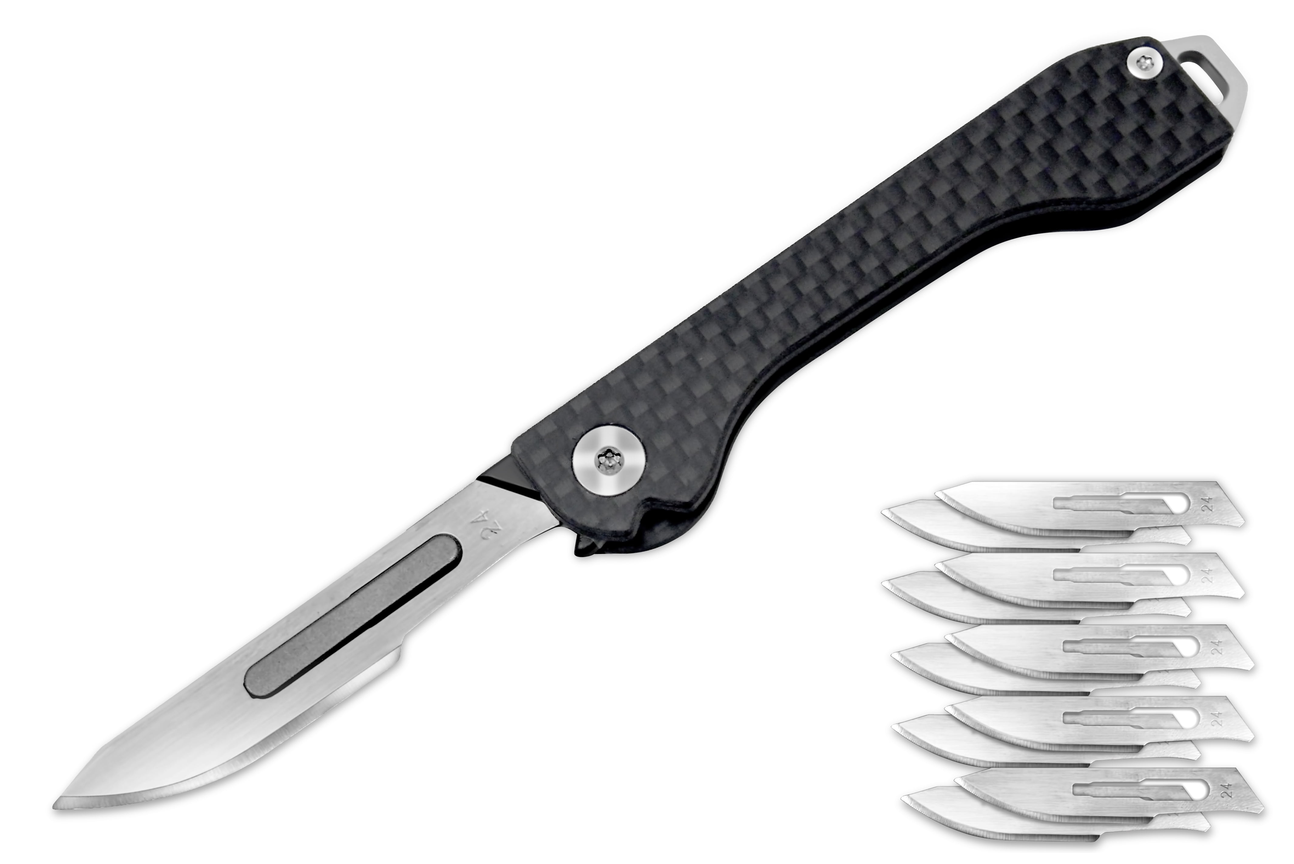 outROAR Gear Carbon Fiber Knife - Folding Scalpel EDC Pocket Utility ...